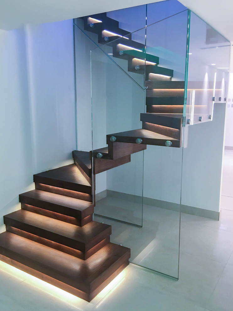 Walnut beautiful Zig Zag staircase - Staircase - London - by ...