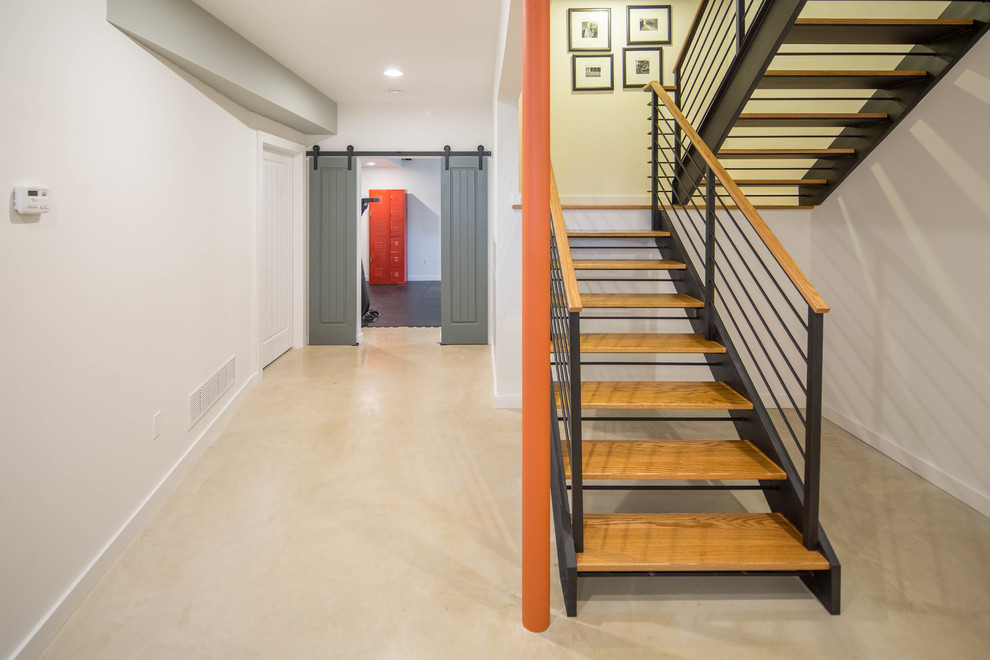 Webster Basement Finish - Contemporary - Staircase - St Louis - by UIC ...
