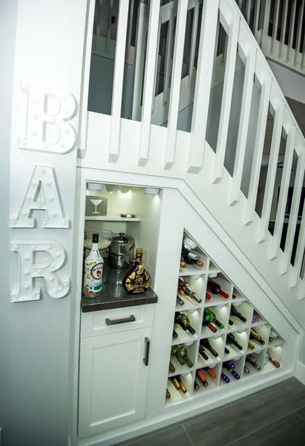 White Shaker Kitchen - Transitional - Staircase - Miami - by Luxor ...
