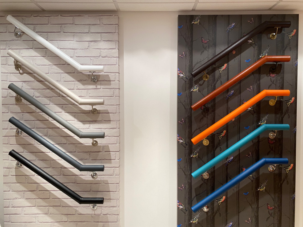 Workshop Showroom Leather Handrails - Modern - Staircase ...