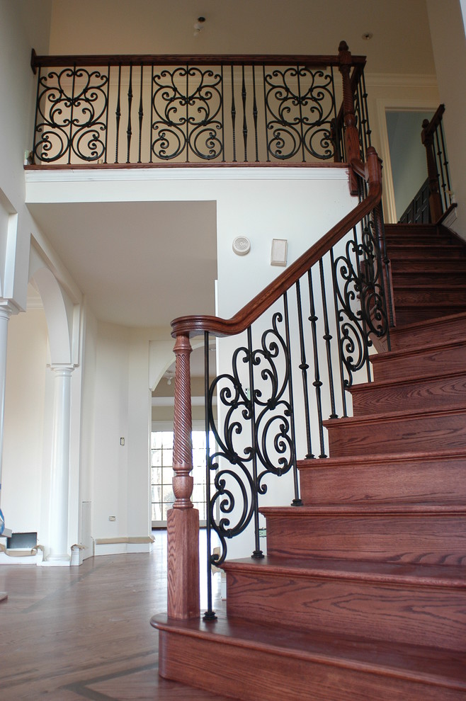 Wrought iron baluster upgrade - Traditional - Staircase - Chicago - by ...
