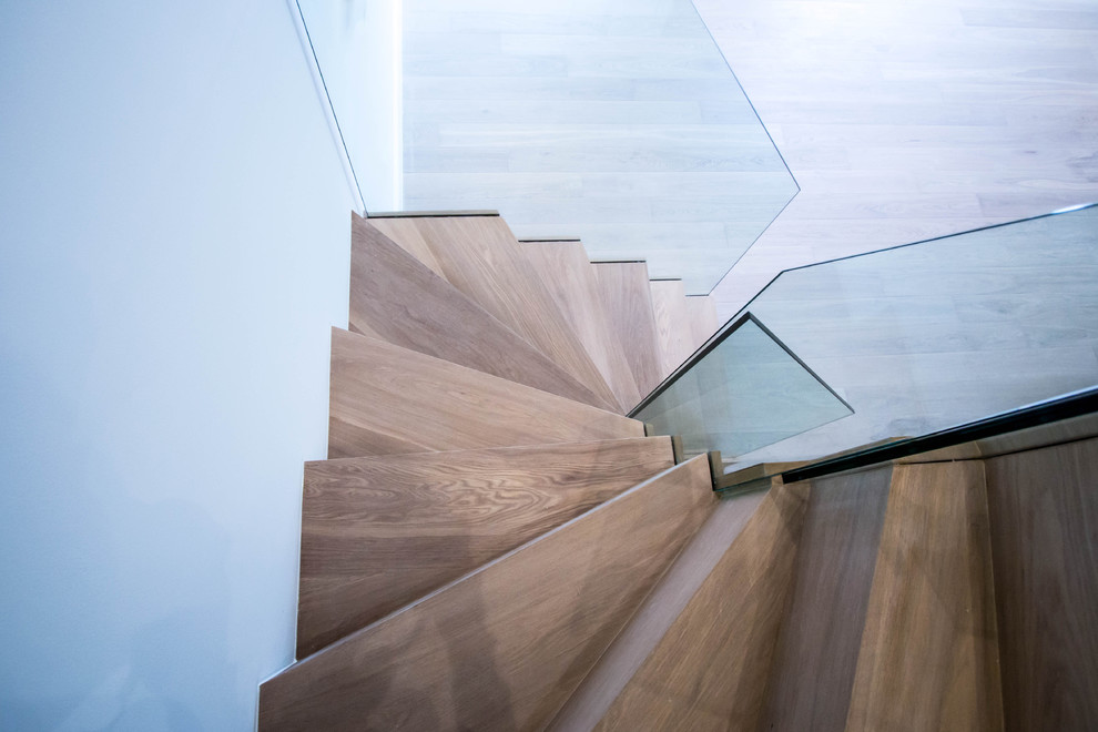 Zig Zag Staircase with glass balustrade - Contemporary - Staircase ...