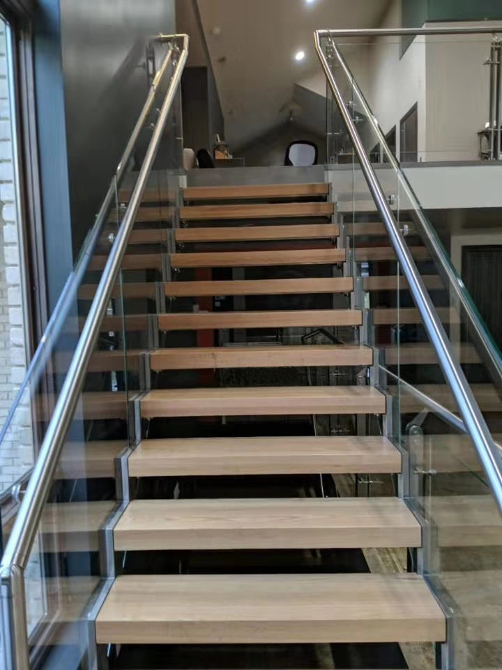 Zigzag staircase with glass railing for a loft - Modern - Staircase ...