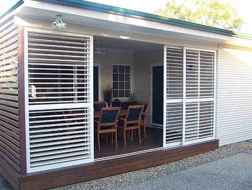 Aluminum Shutters - Traditional - Sunroom - San Diego - by French ...