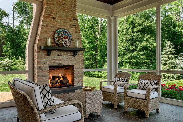 Brick House Screen Porch - Classico - Veranda - New York - di Crisp ...