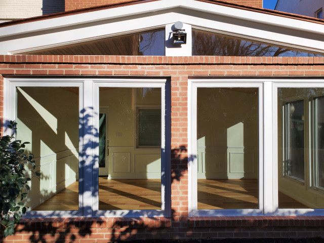 Brick Sun Room with Copper Roof and Gutters - Contemporary - Sunroom ...