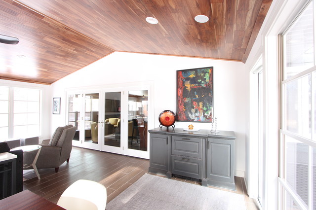 Built in Buffet with Refrigerator Drawers in Sunroom - Transitional ...