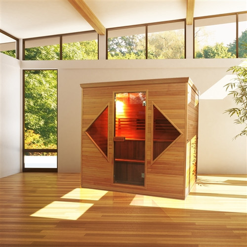 Canadian Hemlock Indoor Wet Dry Sauna - 4.5 kW ETL Certified Heater- 4 ...