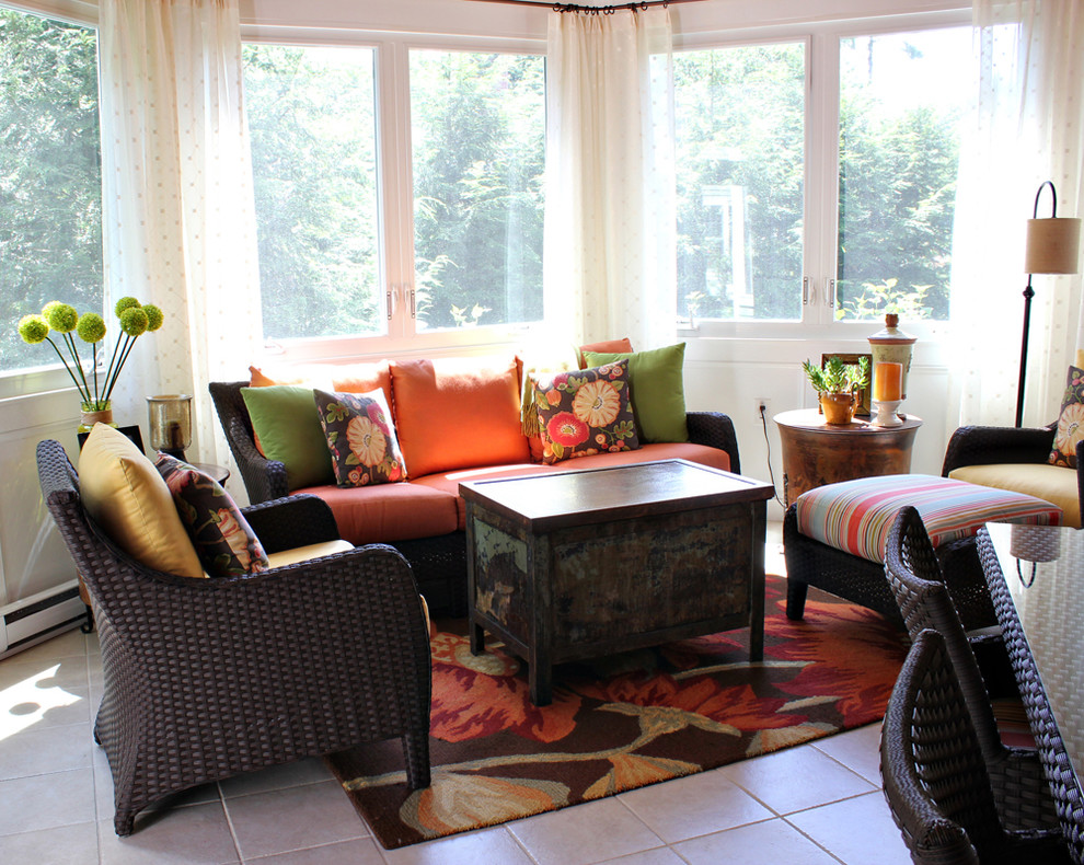 Cheerful Sunroom - Rustic - Sunroom - Boston - by You're Home Custom ...