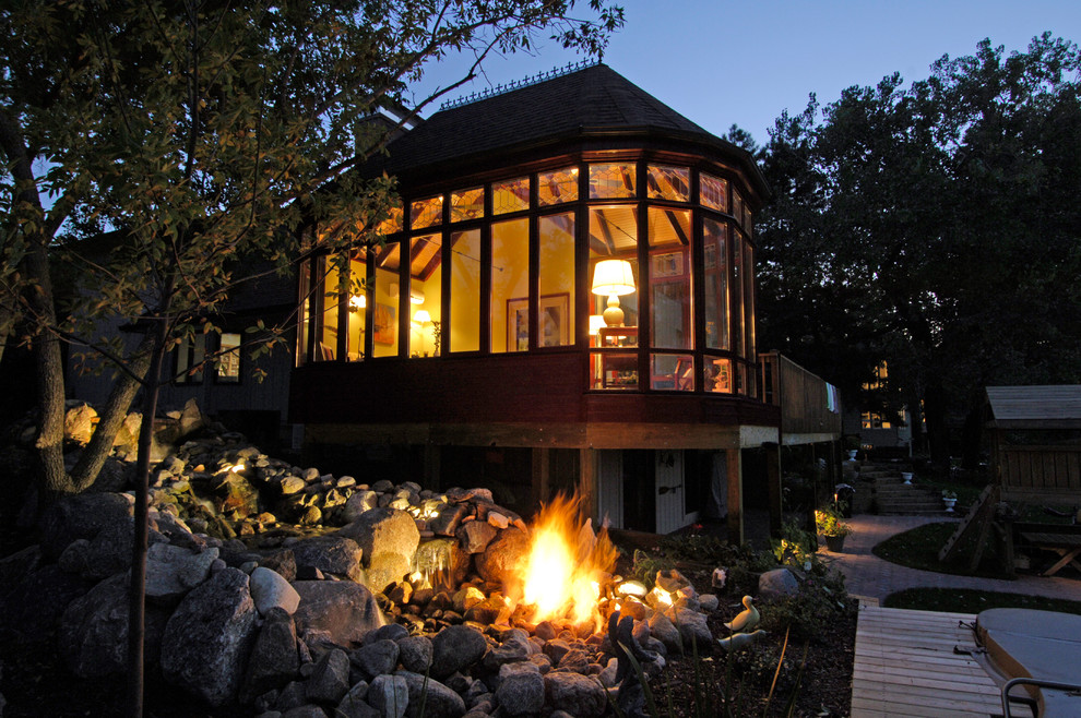 Custom Victorian Sunroom - Exterior Night - Traditional - Sunroom ...
