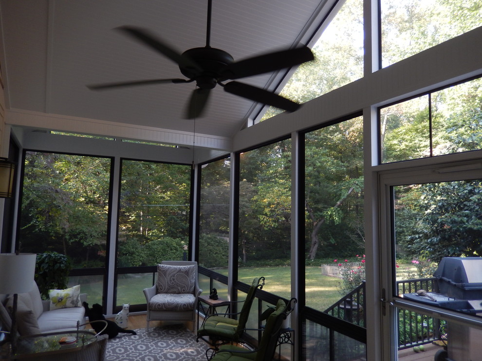 Gable Roofed Sun Room with Bronze Eze BreeZe Windows - Traditional ...