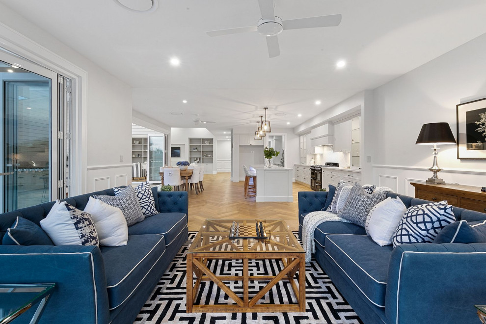 Hampton style waterfront home design - Beach Style - Sunroom - Brisbane ...