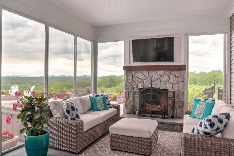 Hilltop Classic Contemporary - Screened Sunroom with Wood-burning ...