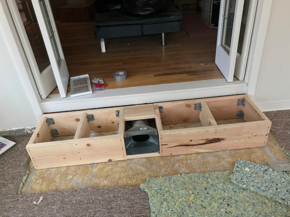 Main bathroom remodel with floor tile and baseboard trim work ...