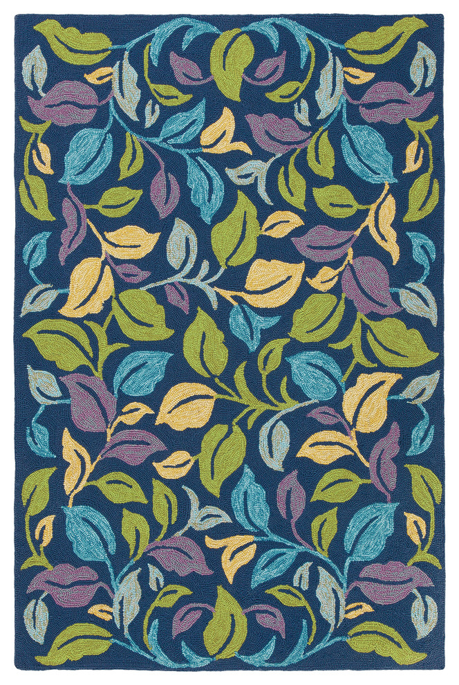 Moonlit Leaves Blue Iris Rug - On Sale! - Modern - Sunroom - Boston ...