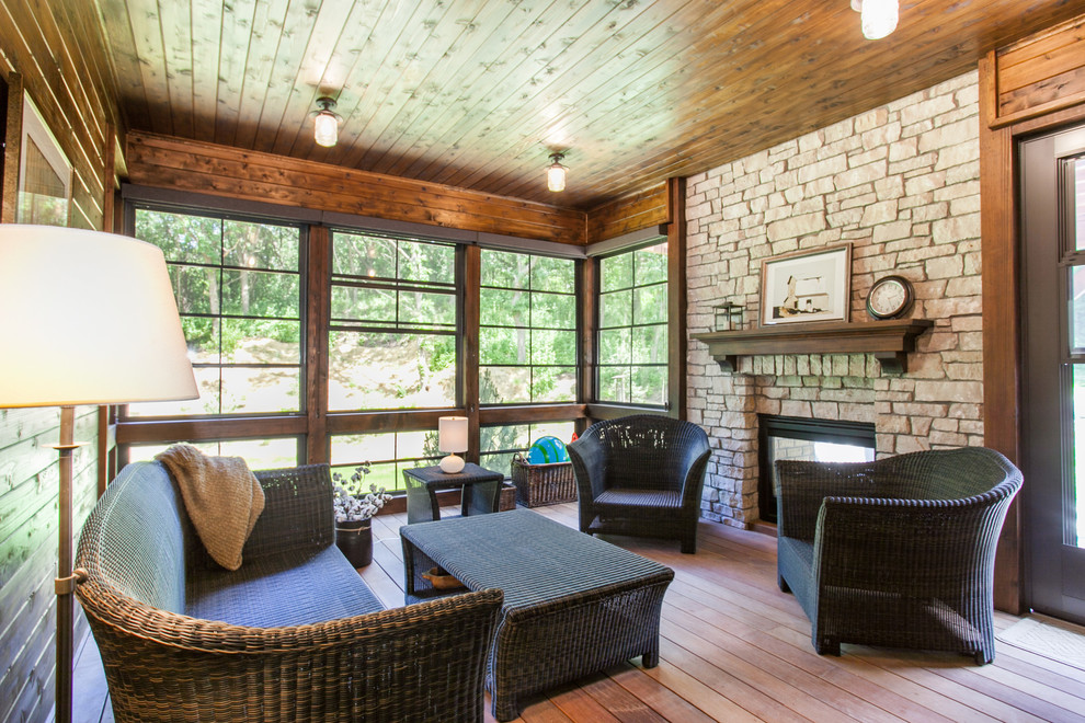 New Luxury Craftsman Home with Farmhouse Flair - Craftsman - Sunroom ...