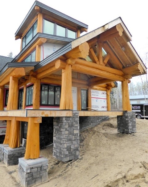 Post and Beam Log Home - Rustic - Sunroom - Calgary - by Artisan Log ...