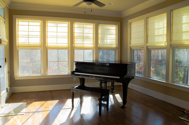 Roman Shades - Transitional - Sunroom - Raleigh - by BLINDPROS | Houzz AU