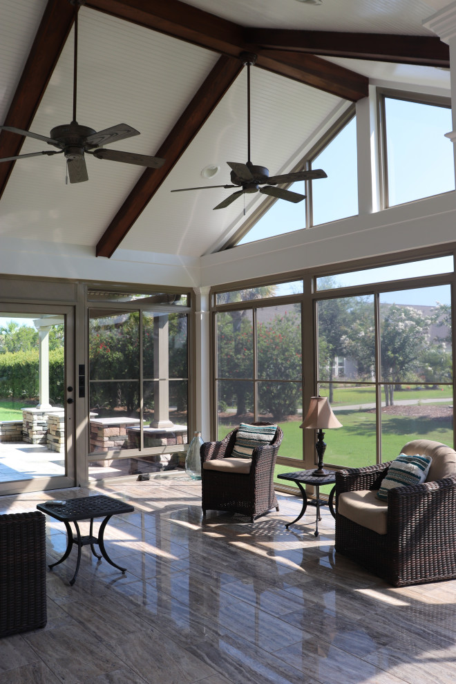 Sunroom & Pergola in Sandstone color (Glass room) - Modern - Sunroom ...