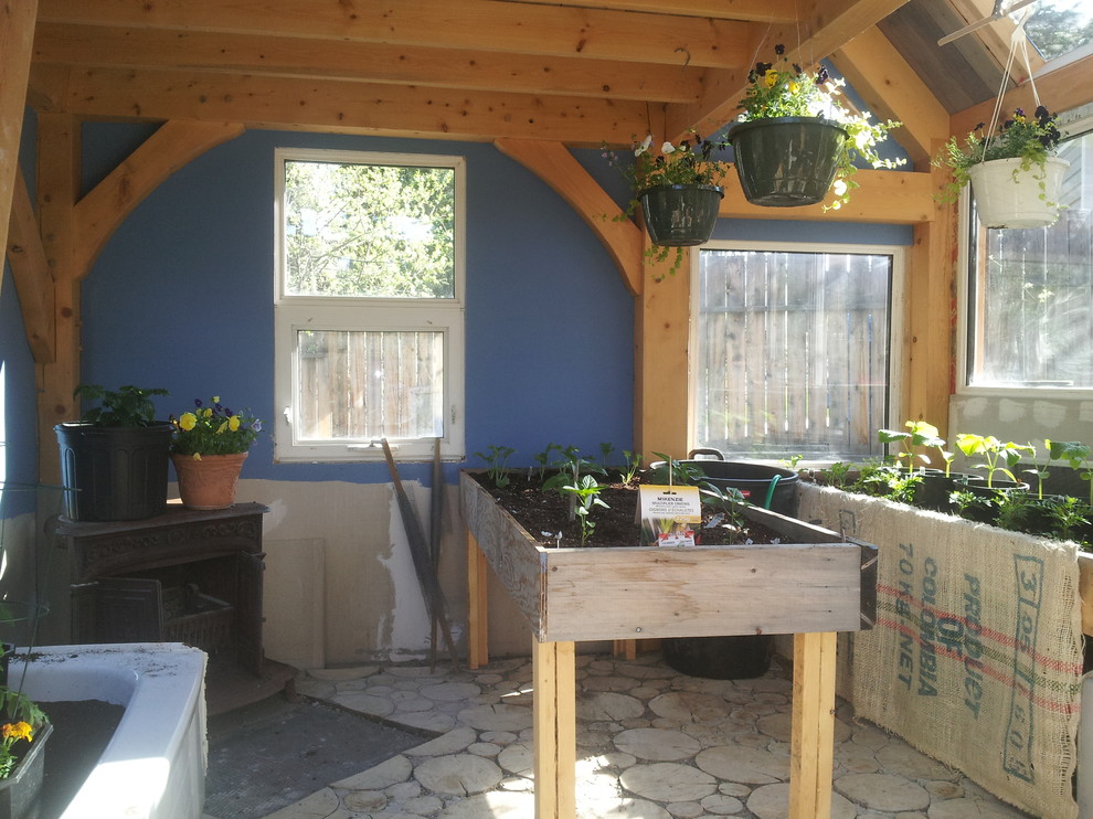 Timber frame greenhouse and studio - Farmhouse - Sunroom - Other - by ...