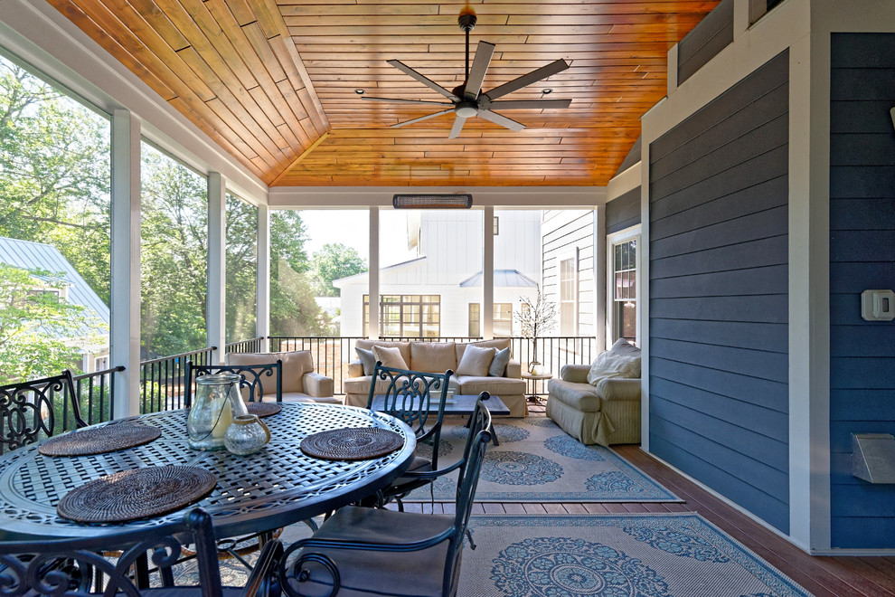 Warm, Relaxing Tray Ceiling Screened Porch + Timbertech Deck in ...
