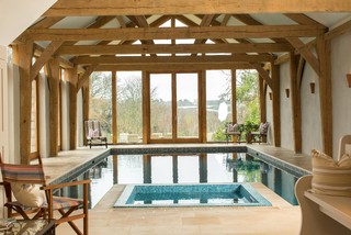 Country Swimming Pool & Hot Tub - Farmhouse - Pool - Channel Islands ...