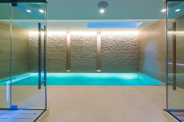Luxury Indoor Pool with Counter Current Unit and Automatic Slatted Pool ...