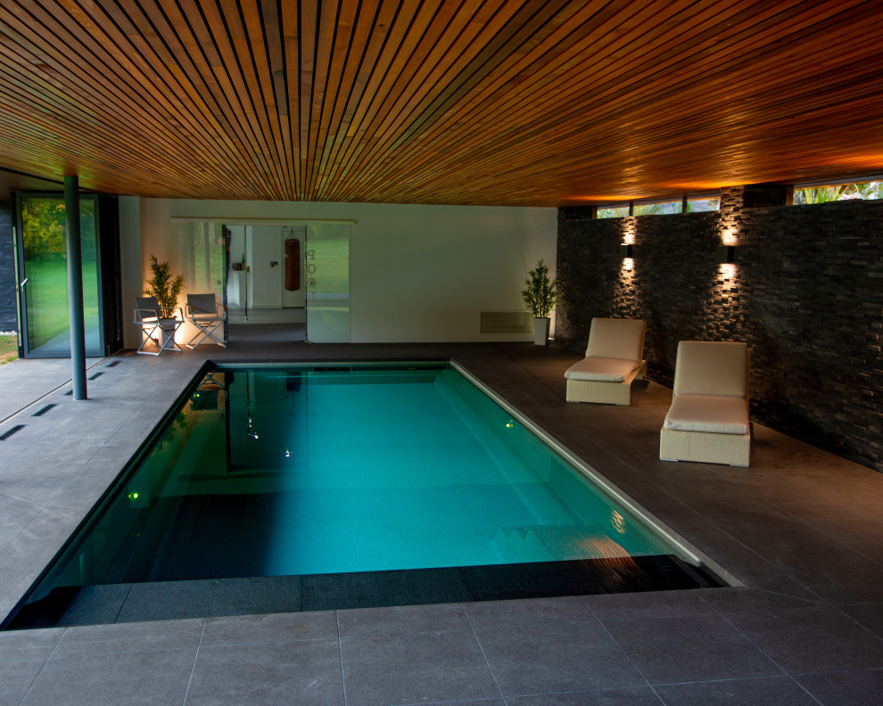 Modern sunken pool and gym complex - Modern - Pool - Kent - by EP ...