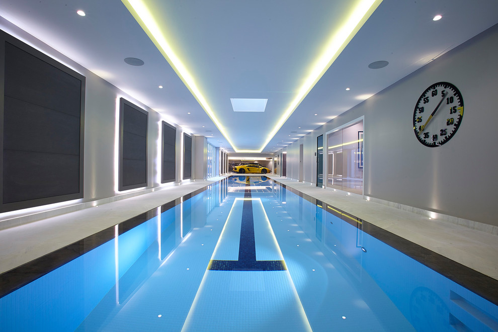 Striking deck-level swimming pool in Northwood, London. - Modern - Pool ...