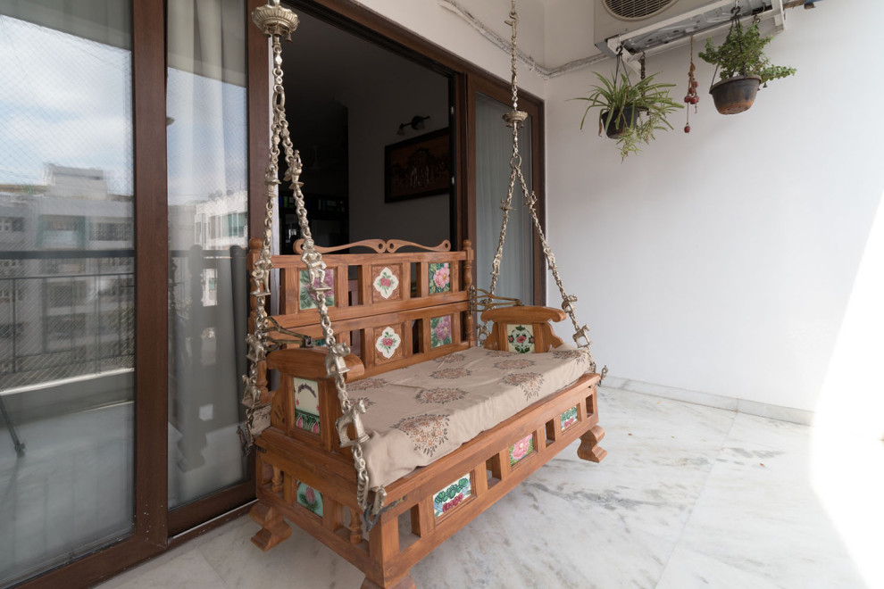 Apartment with traditional Indian Interior - Indian - Balcony ...