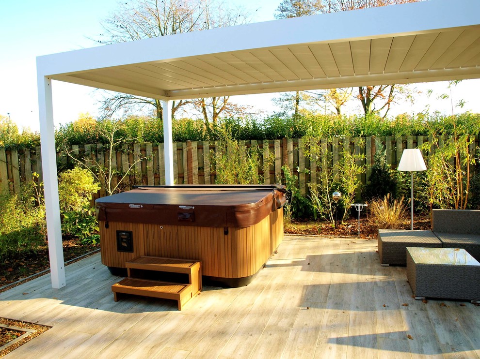 Algarve Hot Tub Canopy Installation - Modern - Deck - Other - by Shade ...