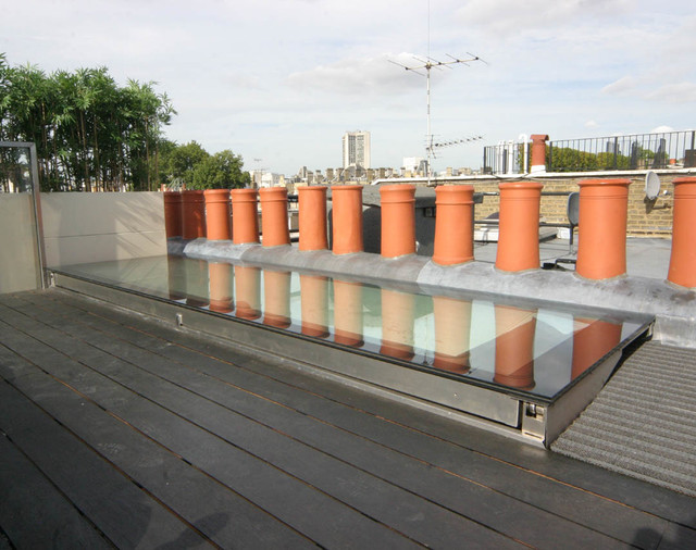 hydraulic walk-on hinged roof access - Contemporary - Terrace - London ...