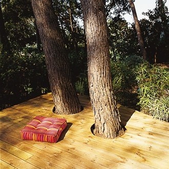 Terrasse autour d'un arbre - Campagne - Terrasse en Bois - Toulouse ...