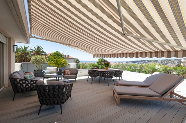 Terrasse avec store ouvert - Contemporain - Terrasse en Bois - Nice ...