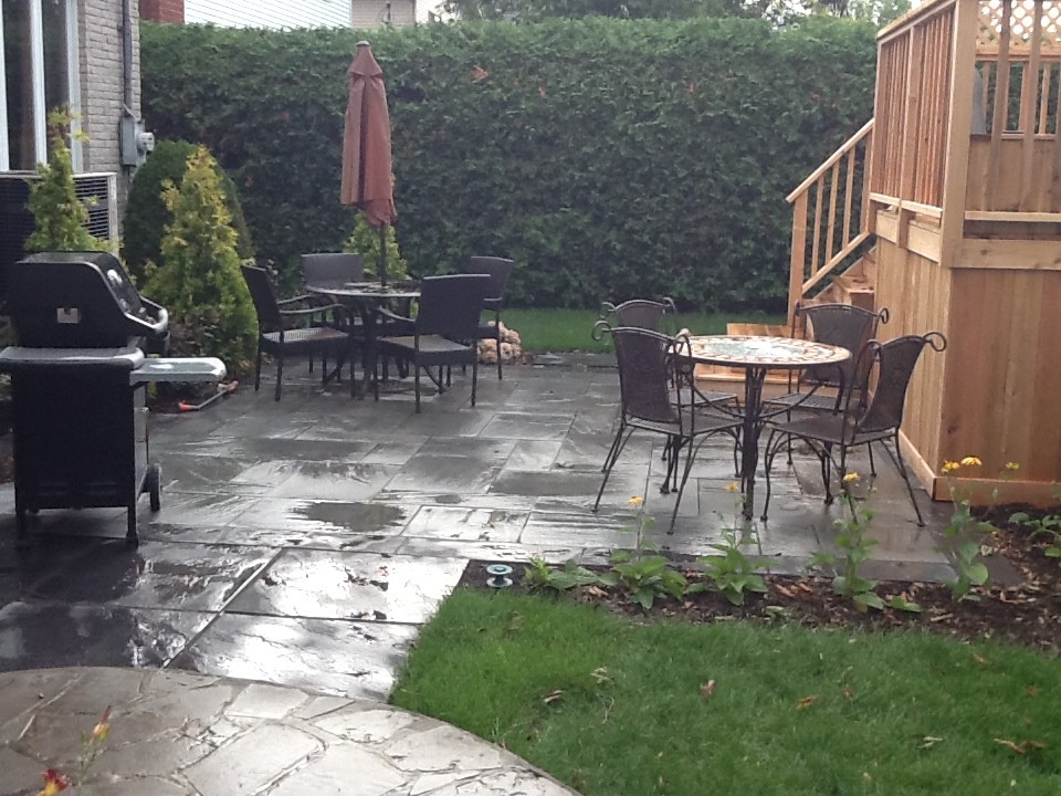 Terrasse en Pierre - Modern - Patio - Other - by Aménagement paysager ...