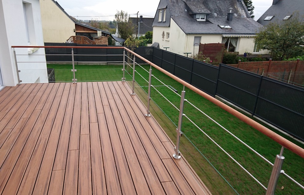 TERRASSE SUR PILOTIS avec GARDE-CORPS INOX - Contemporáneo - Terraza y ...