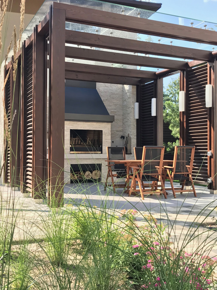 Arbor BBQ with a glass roof. Беседка со стеклянной крышей - Deck ...