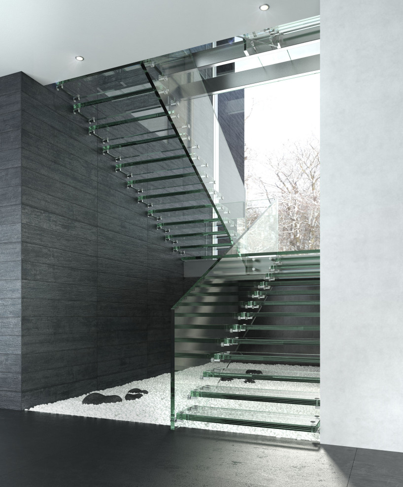 Big structural glass staircase - Contemporary - Staircase - Other - by ...