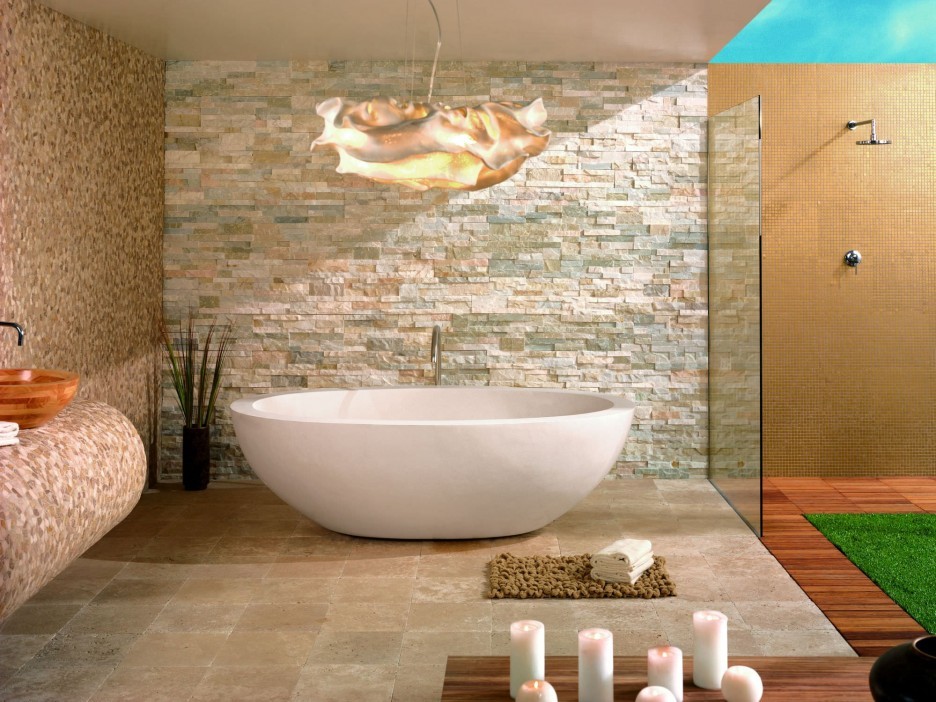 Brick and natural stone veneer. - Traditional - Bathroom - Toronto - by ...