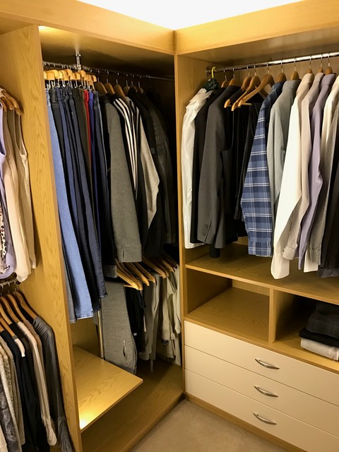 Walk-In Wardrobe in an Oak Light finish - Contemporary - Wardrobe ...