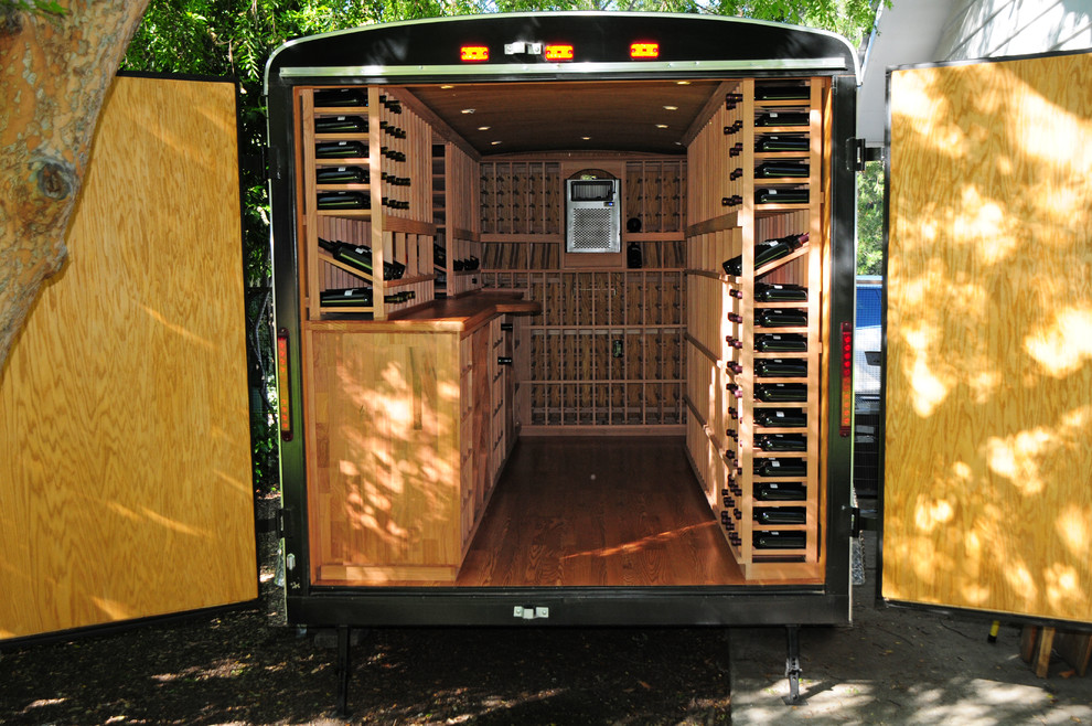 After - Trailer turned into a Wine Cellar - Eclectic - Wine Cellar ...