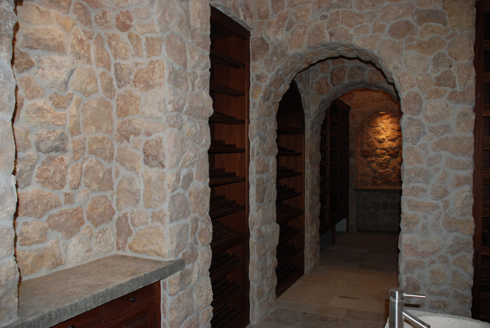 Antique Tuscan Wall Cladding - Mediterranean - Wine Cellar - Orange ...