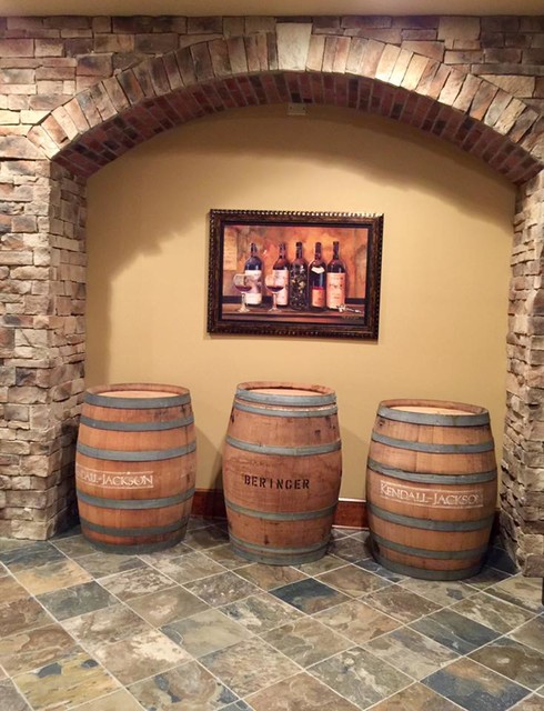 Bucyrus Basement Wine Cellar Transformation - Rustic - Wine Cellar ...