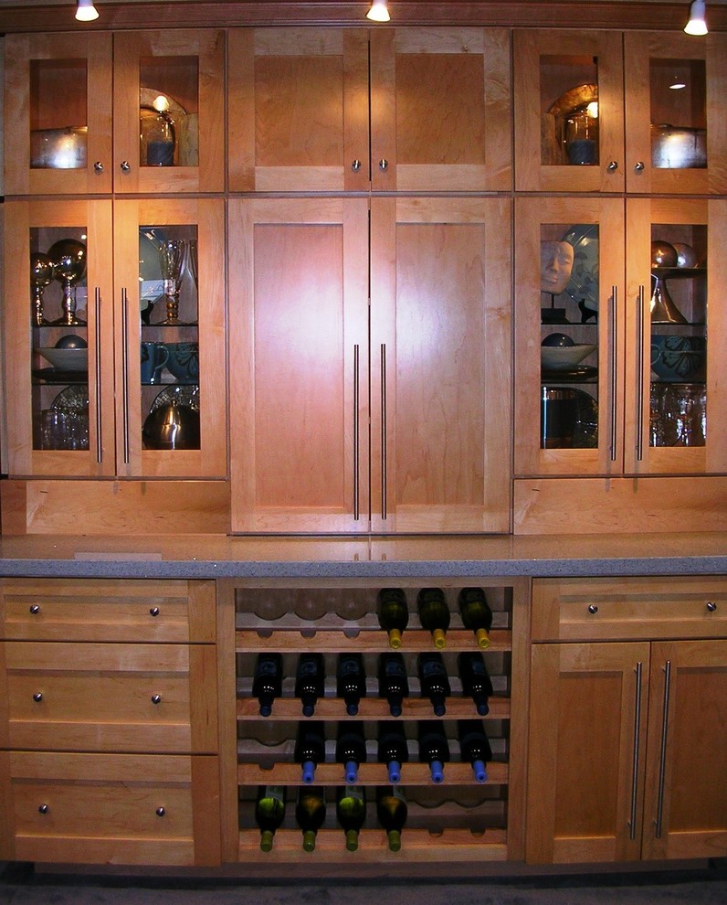 Contemporary wine storage and dry bar - Contemporary - Wine Cellar ...