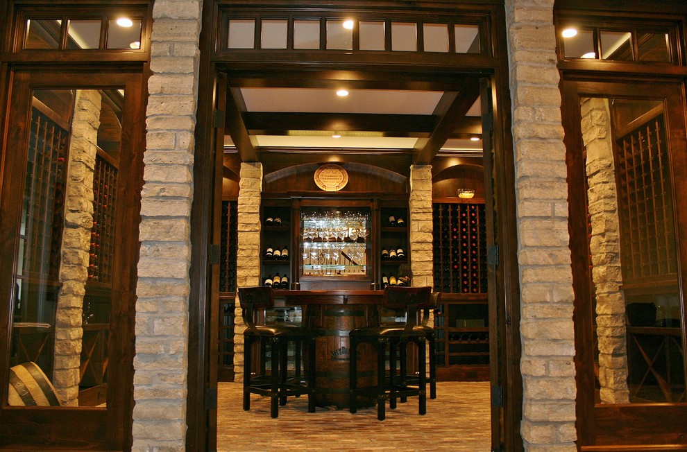 Custom Rustic Alder Wine Cellar - Traditional - Wine Cellar - Chicago ...
