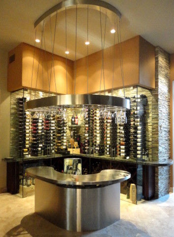 Custom wine bar, Palm Desert - Contemporary - Wine Cellar - Los Angeles ...