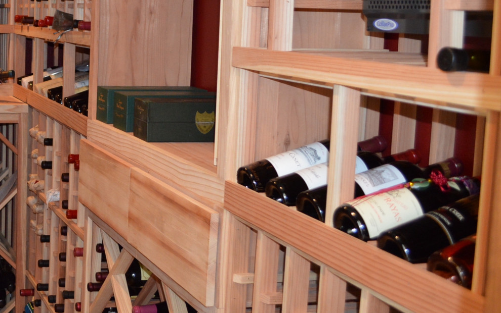Residential Custom Wine Racks with a 15-Degree Angle Display Row ...