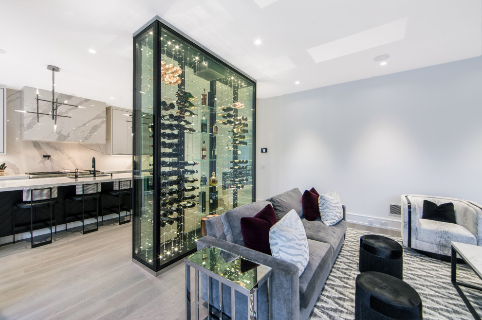 Glass encased Wine Cellar featuring CABLE WINE SYSTEMS® - Modern - Wine ...