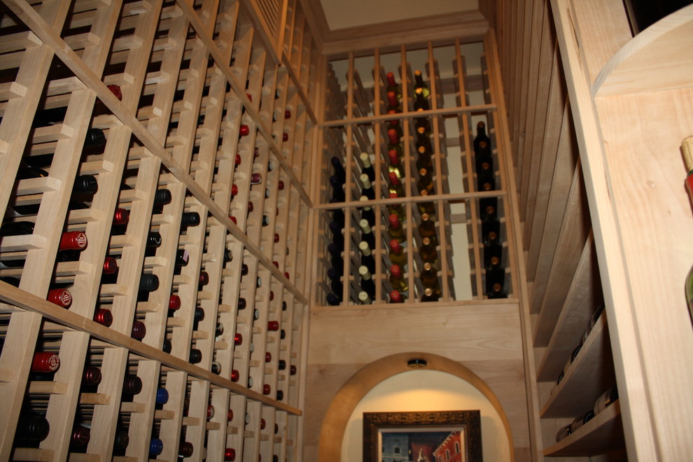 Knotty Alder Texas Wine Cellar Design - Back Wall - Traditional - Wine ...