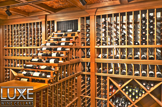 Luxe Wine Cellar - 4448 Bottle Mahogany Cellar w/ Walnut Stain ...